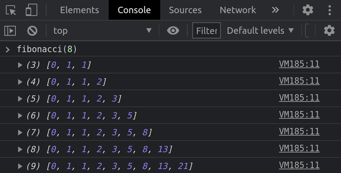 Javascript 피보나치 수 구현하기 